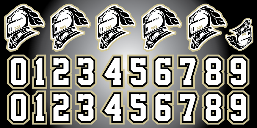 Shop NEW HAMPSHIRE KNIGHTS Hockey Helmet Decals Kit| BLADESHARK Sports