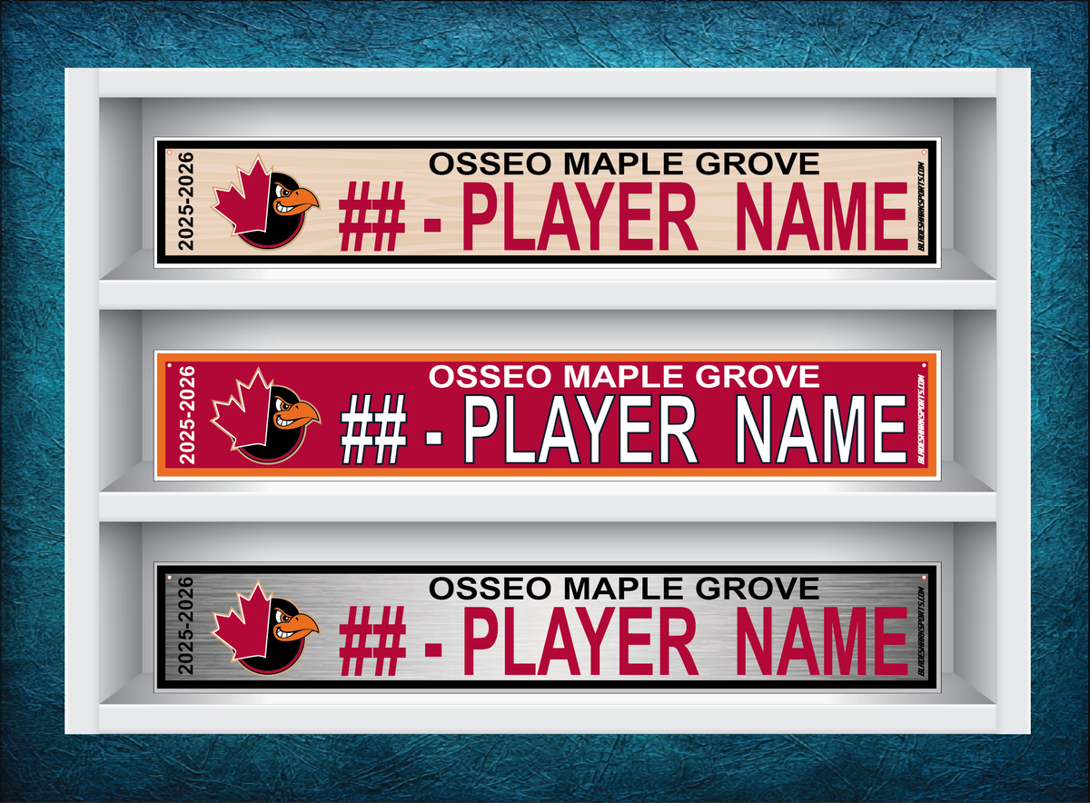 Shop OSSEO MAPLE GROVE Hockey Custom "Locker Room" Nameplate ...