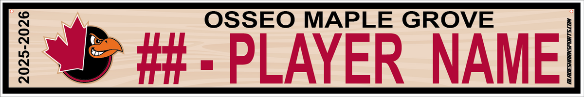 Shop OSSEO MAPLE GROVE Hockey Custom "Locker Room" Nameplate ...