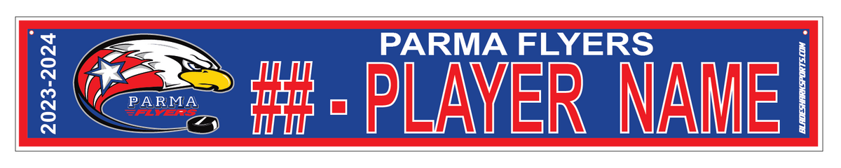 Shop PARMA FLYERS Hockey Custom "Locker" Room Nameplate| BLADESHARK Sports