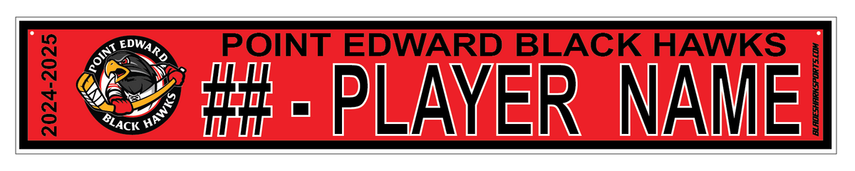 Shop POINT EDWARD BLACK HAWKS Hockey Custom "Locker Room" Nameplate ...
