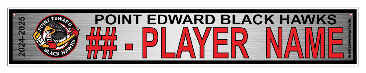 Shop POINT EDWARD BLACK HAWKS Hockey Custom "Locker Room" Nameplate ...
