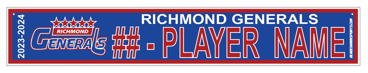 Shop RICHMOND GENERALS Hockey Custom "Locker" Room Nameplate ...