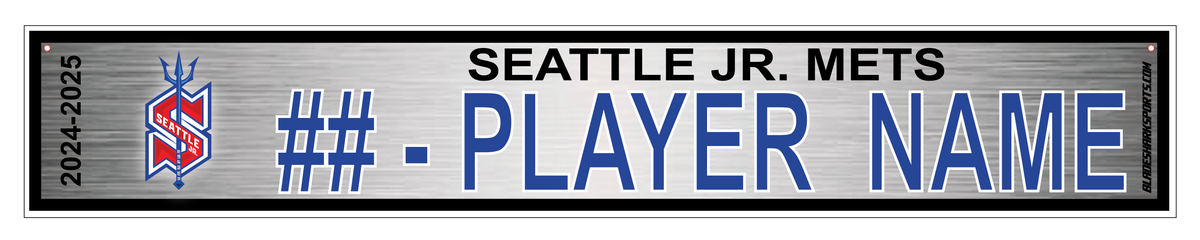 Shop SEATTLE JR METS Hockey Custom "Locker" Room Nameplate| BLADESHARK ...