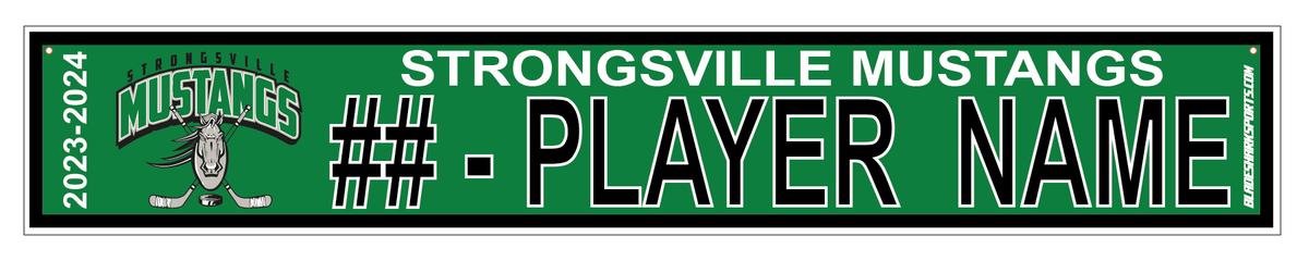 Shop STRONGSVILLE MUSTANGS Hockey Custom "Locker" Room Nameplate ...
