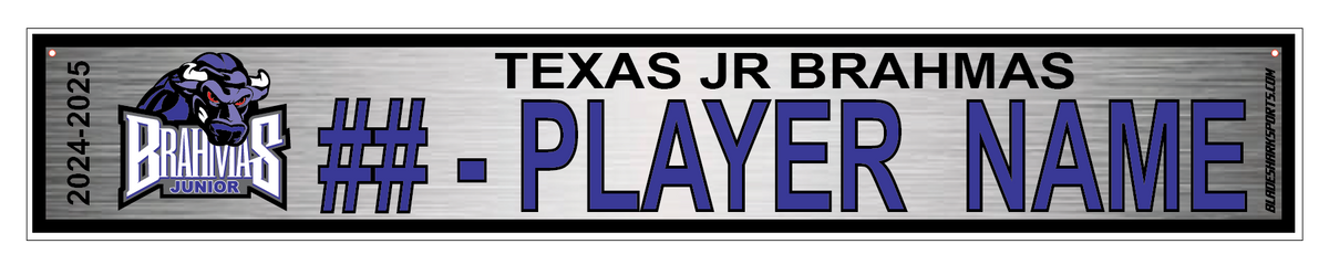 Shop TEXAS JR BRAHMAS Hockey Custom "Locker" Room Nameplate| BLADESHARK ...