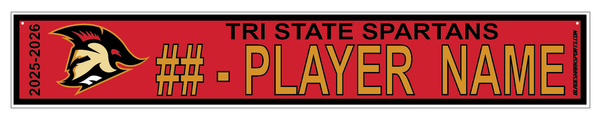 Shop TRI STATE SPARTANS Hockey Custom "Locker" Room Nameplate ...