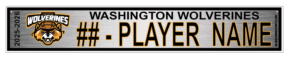 Shop WASHINGTON WOLVERINES Hockey Custom "Locker Room" Nameplate ...