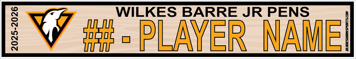 Shop WILKES BARRE JR PENS Hockey Custom "Locker Room" Nameplate ...