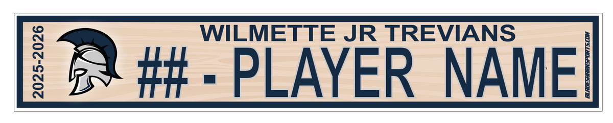 Shop WILMETTE JR TREVIANS Hockey Custom "Locker" Room Nameplate ...
