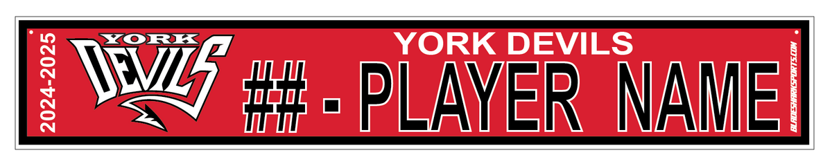Shop YORK DEVILS Hockey Custom "Locker" Room Nameplate| BLADESHARK Sports