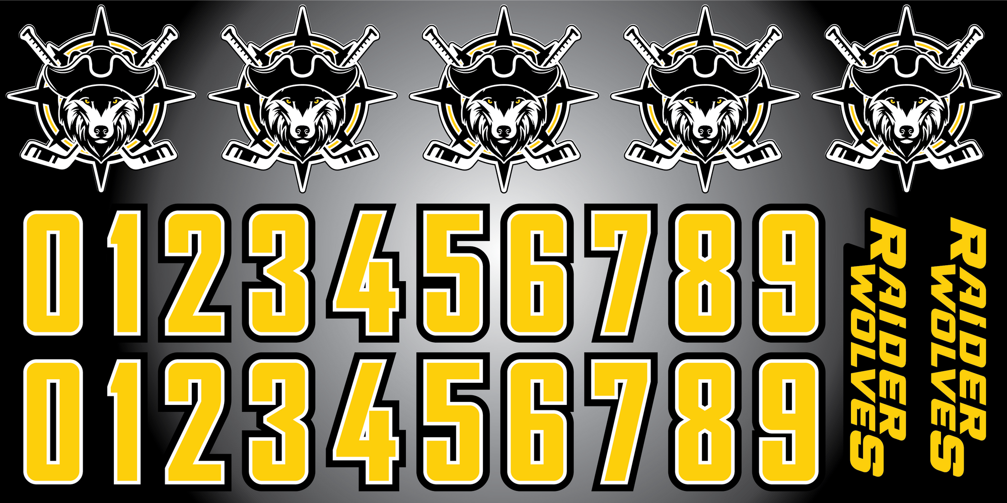 Shop HCG RAIDER WOLVES Hockey Helmet Decals| BLADESHARK Sports