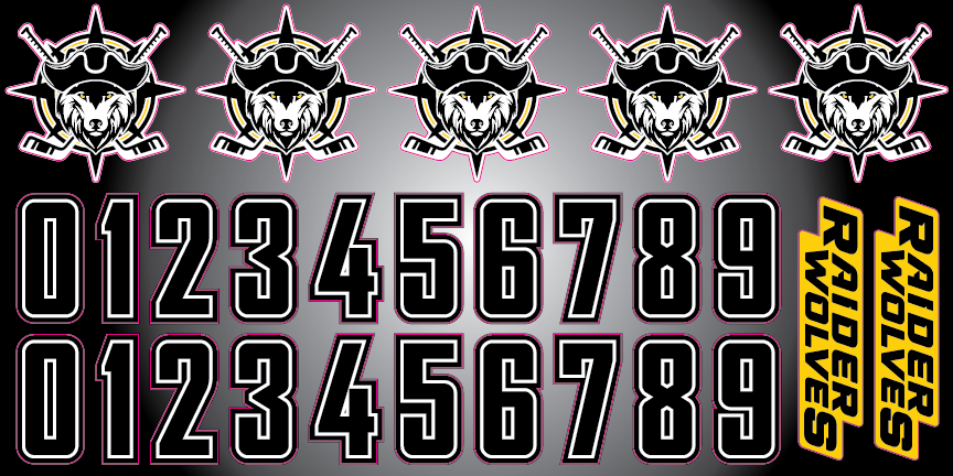 Shop HCG RAIDER WOLVES Hockey Helmet Decals| BLADESHARK Sports