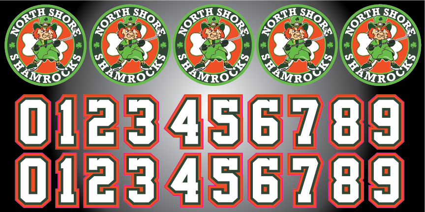 Shop NORTH SHORE SHAMROCKS Hockey Helmet Decals| BLADESHARK Sports