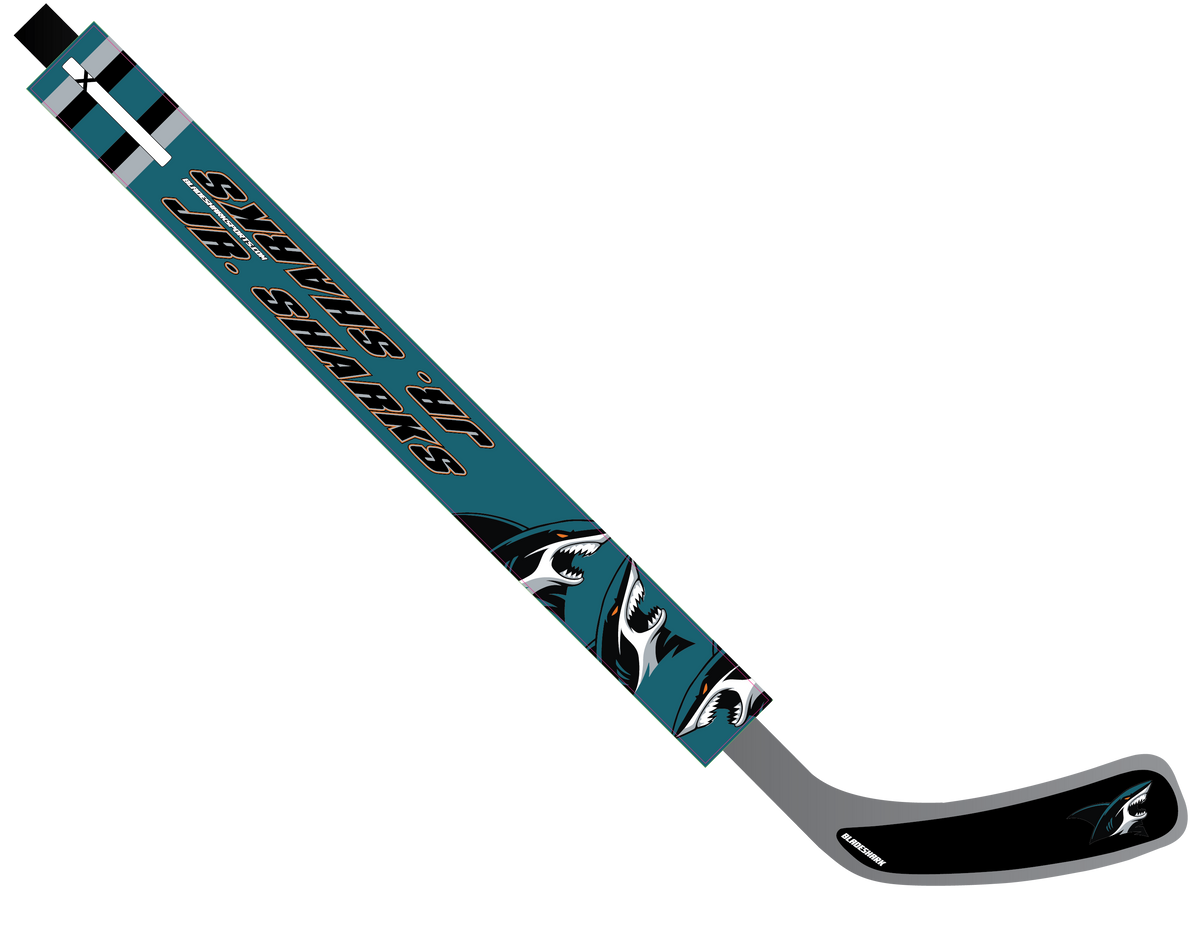 Shop SAN JOSE JR SHARKS Custom Hockey Stick Wrap| BLADESHARK Sports