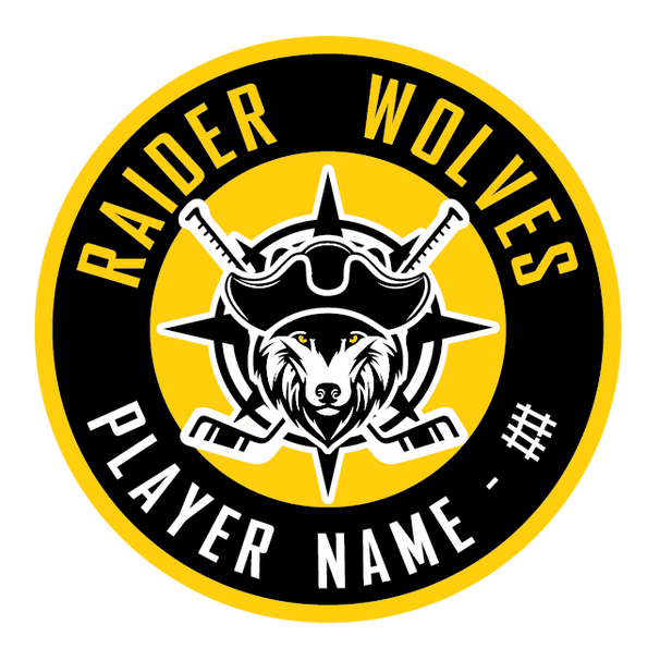 Shop HCG RAIDER WOLVES Hockey Helmet Decals| BLADESHARK Sports