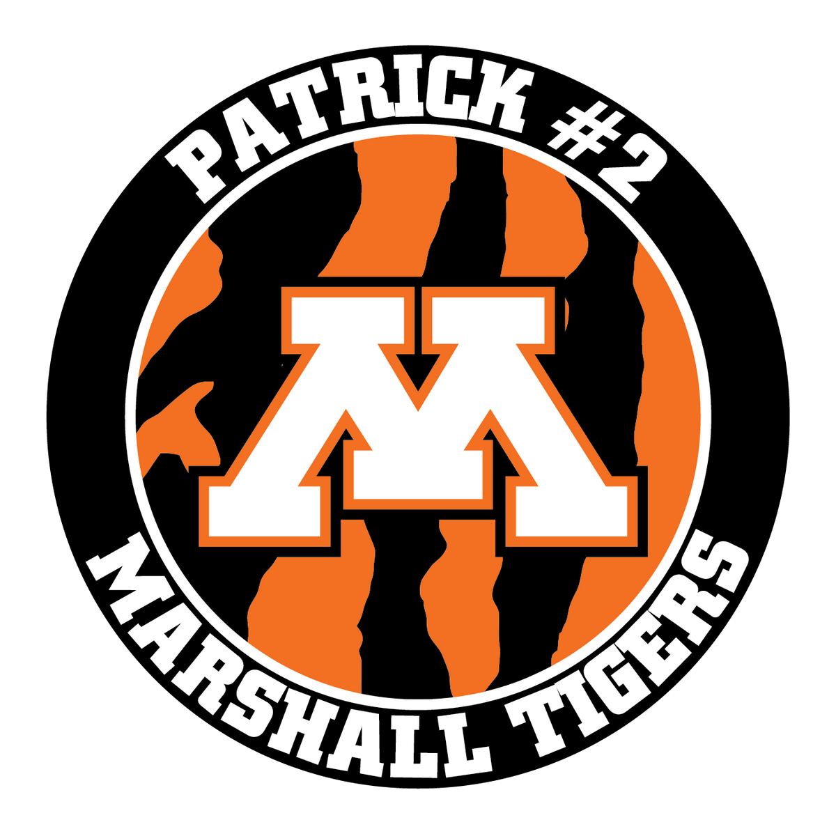 Shop MARSHALL TIGERS Stripes Custom Team Magnet| BLADESHARK Sports