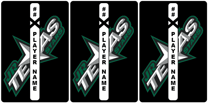 Shop TEXAS JR STARS Hockey Black Custom Hockey Stick Mini Labels ...