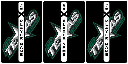 Shop TEXAS JR STARS Hockey Black Custom Hockey Stick Mini Labels ...