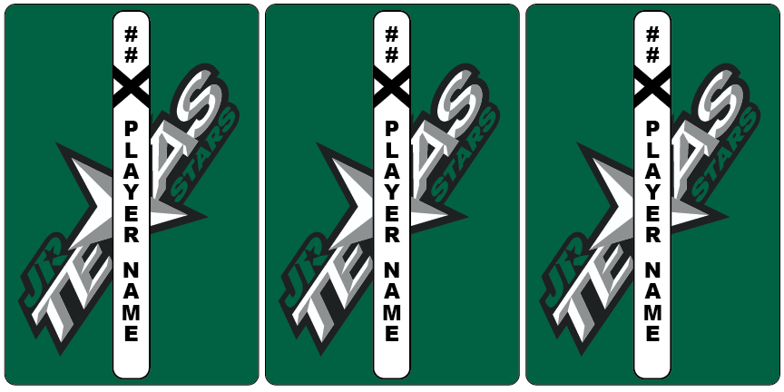 Shop TEXAS JR STARS Hockey Green Custom Hockey Stick Mini Labels ...