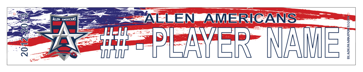 Shop ALLEN AMERICANS Hockey Flag Custom "Locker Room" Nameplate ...