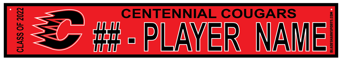 Shop CENTENNIAL COUGARS Custom "Locker Room" Nameplate| BLADESHARK Sports