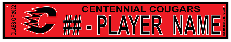 Shop CENTENNIAL COUGARS Custom "Locker Room" Nameplate| BLADESHARK Sports