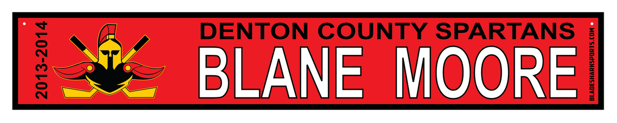 Shop DENTON COUNTY SPARTANS Hockey Custom "Locker Room" Nameplate ...