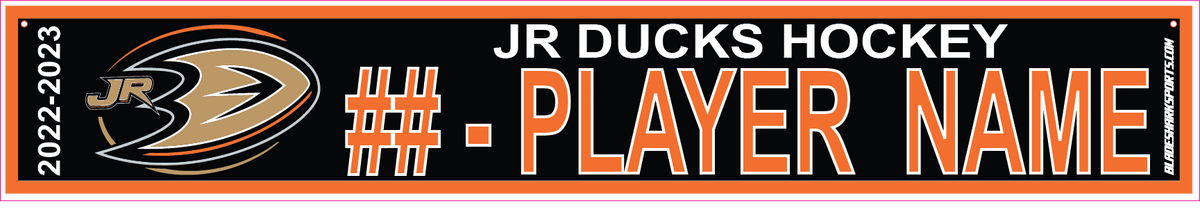 Shop JR DUCKS Hockey Custom "Locker" Room Nameplate| BLADESHARK Sports
