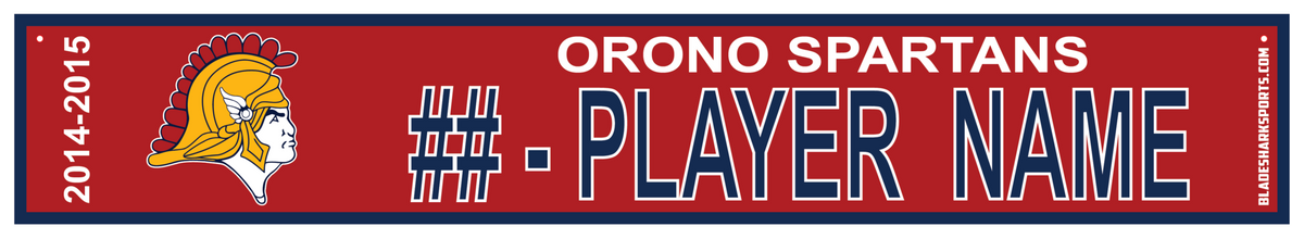 Shop ORONO SPARTANS Red Custom "Locker Room" Nameplate| BLADESHARK Sports