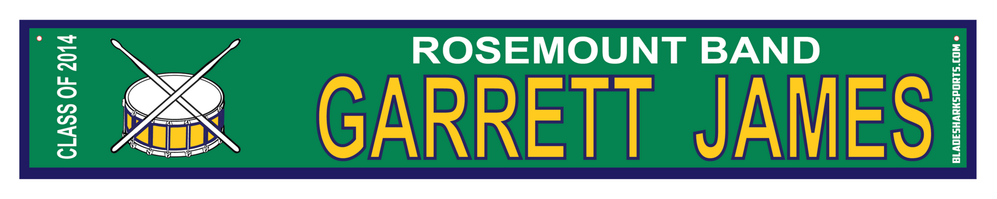ROSEMOUNT IRISH Band Custom "Locker Room" Nameplate| BLADESHARK Sports
